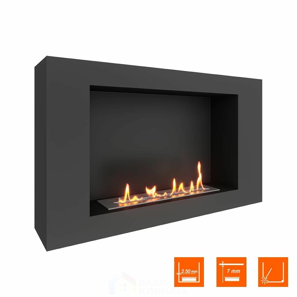 Биокамин SteelHeat WALL LONG 900 черный (Стандарт)