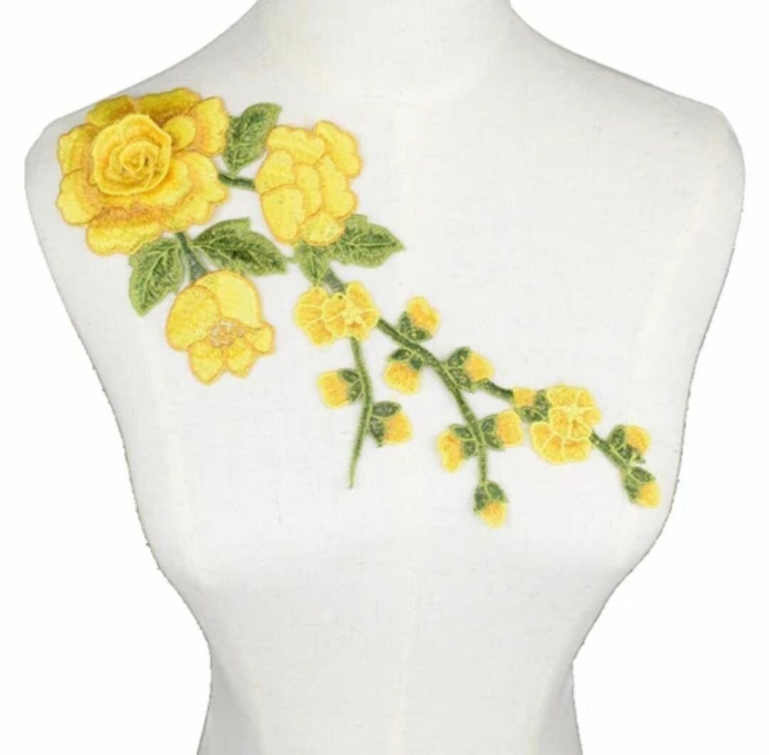 Декор пришивной для одежды розы 3D