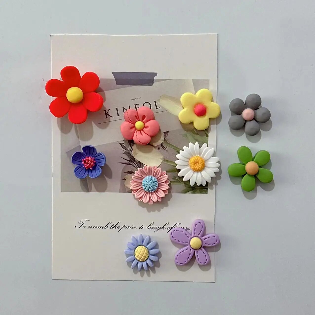 Магниты для холодильника розовые цветы смола Aimants Frigo 10pcs 05