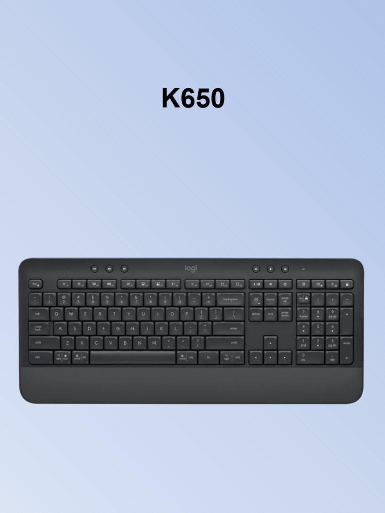 Полноразмерная беспроводная клавиатура Logitech Signature K650