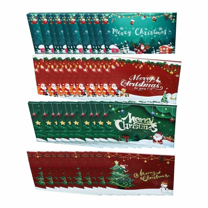 Коллекция карт рождественских желаний с фестивальным акцентом для поздравлений сезона, - Набор 2