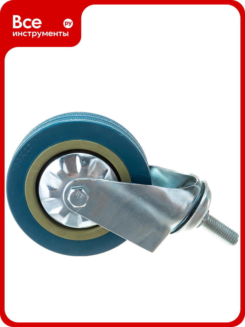 Колесо серая резина крепление болтом М12 SCTG42 100 мм MFK-TORG 3062100