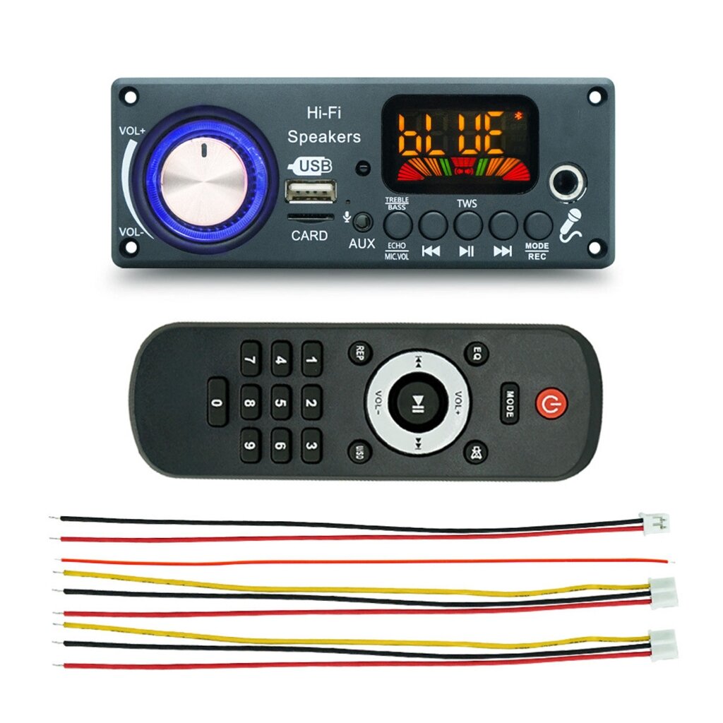 Плата Декодирования Усилителя, совместимого с MP3 Bluetooth, 12V с микрофоном