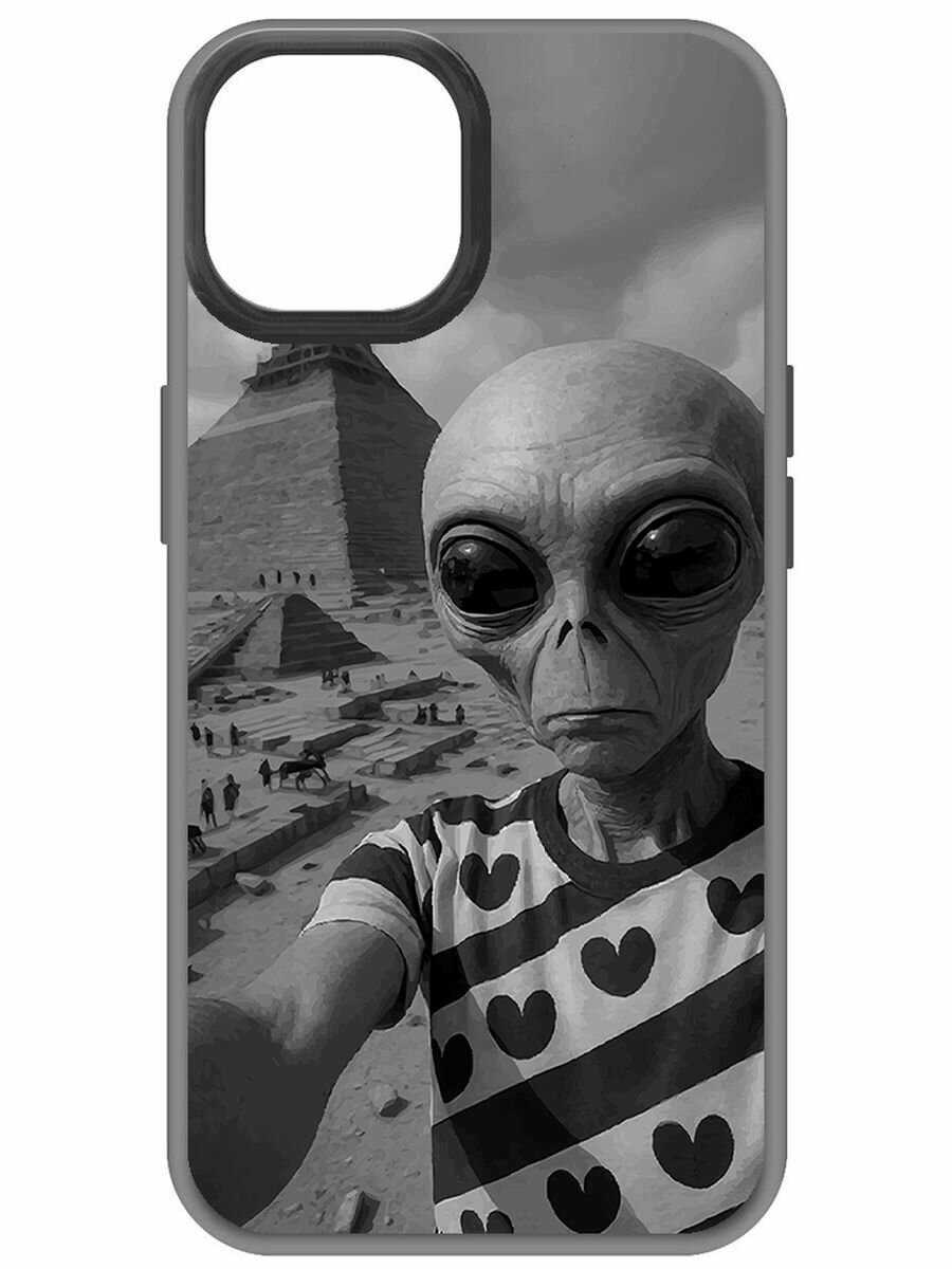 Чехол-накладка Krutoff Soft Case Турист для iPhone 15 черный