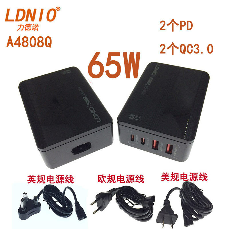 LDNIO 100W USB-C адаптер питания с PD и QC3.0 для ноутбуков, телефонов, планшетов — розетка UK (A4809C)
