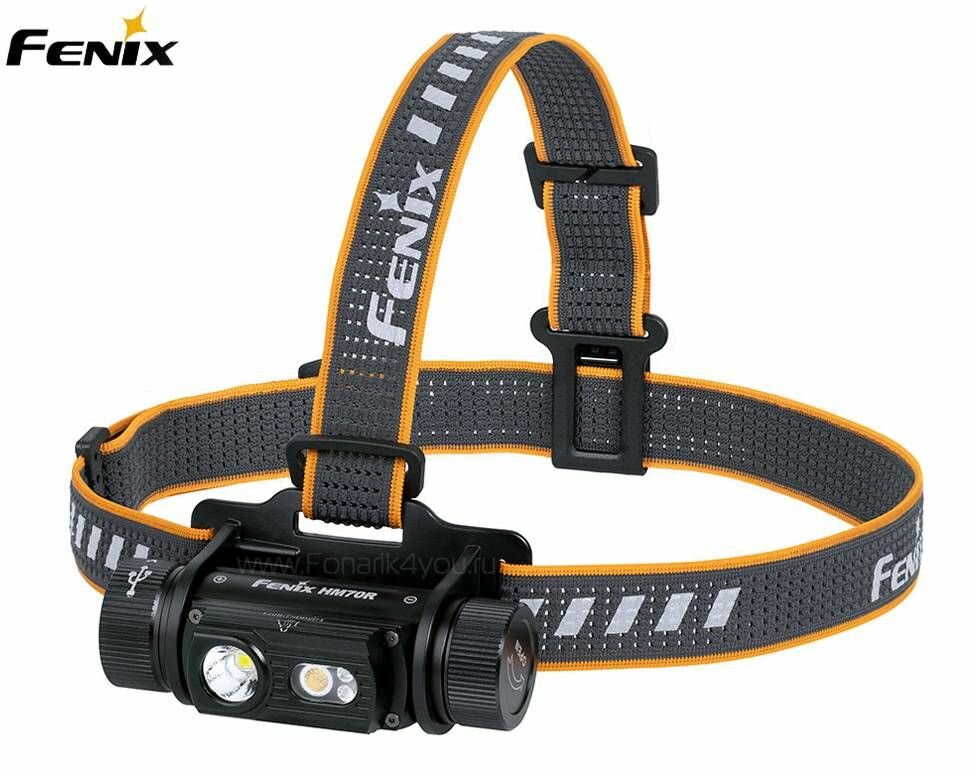 Налобный фонарь Fenix HM70R, 21700, 186 метров, 1600 люмен (Комплект)