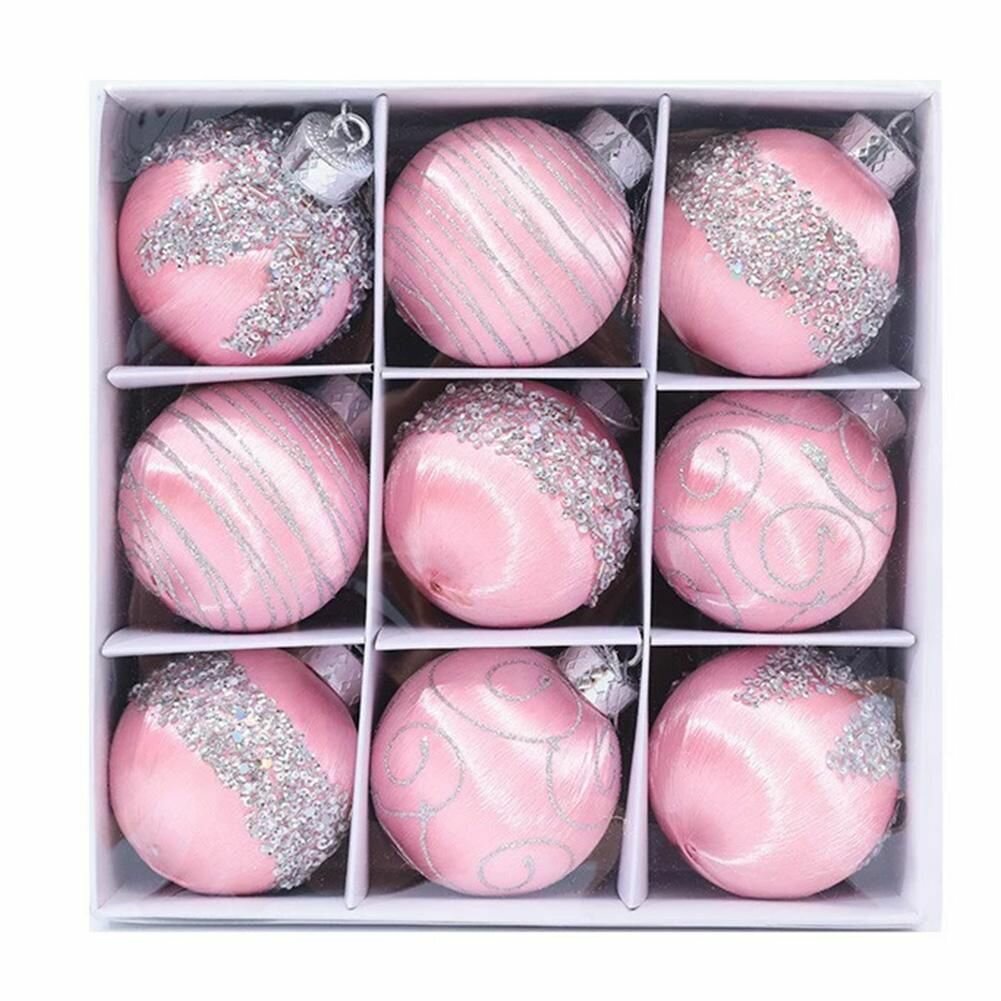 Новогодние елочные игрушки шелковые 9 шт прекрасно подходят для украшения елки