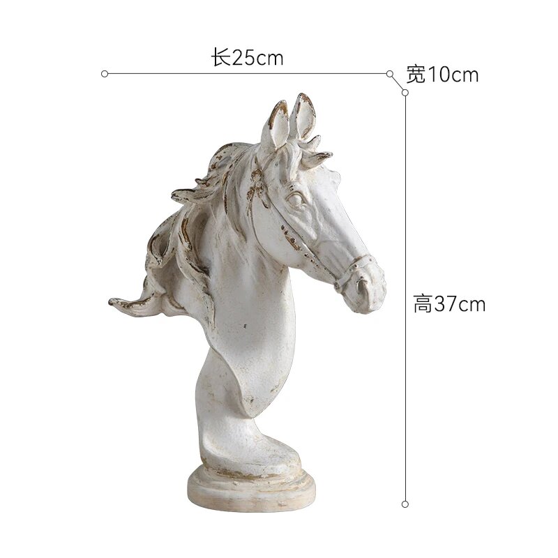 Винтажная скульптура головы лошади из полимера