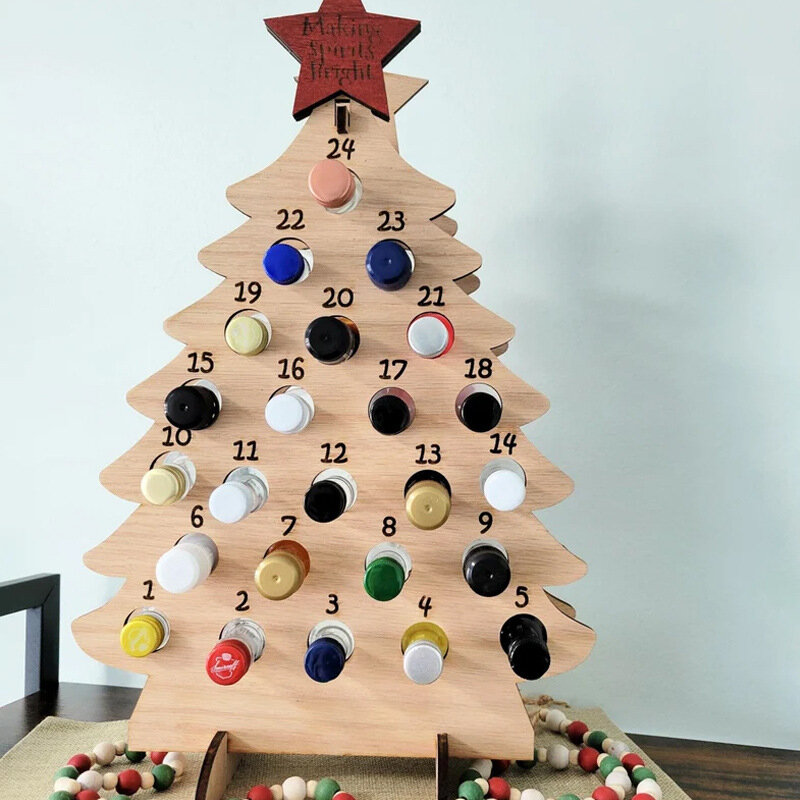 Деревянное рождественское украшение, Advent Calendar Mini Liquor Tree