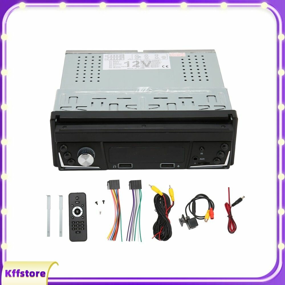 7" автомобильный видеоплеер Bluetooth, RDS FM/AM, выдвижной сенсорный экран, 12 LED камер заднего вида