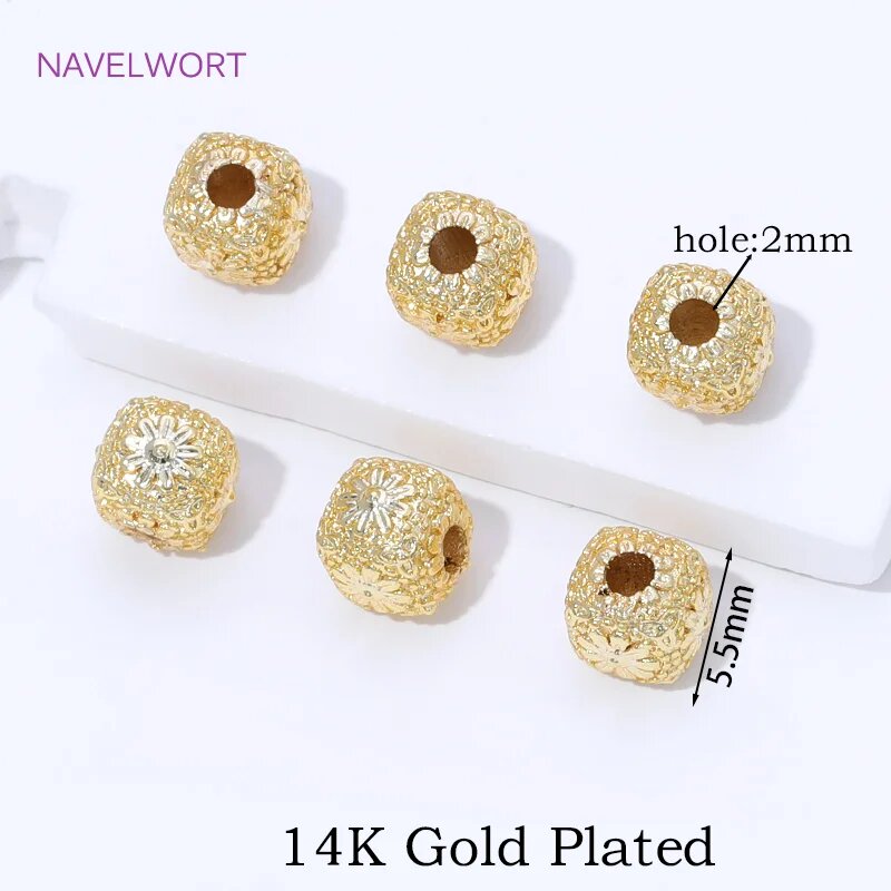 Бусины разделители 14K Gold Plated, 2 мм, 5.5 мм