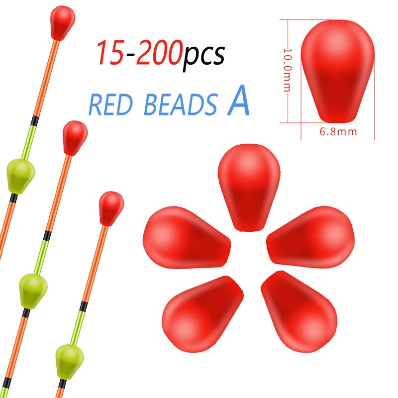 Красные рыболовные поплавки EVA 30шт, red beads A