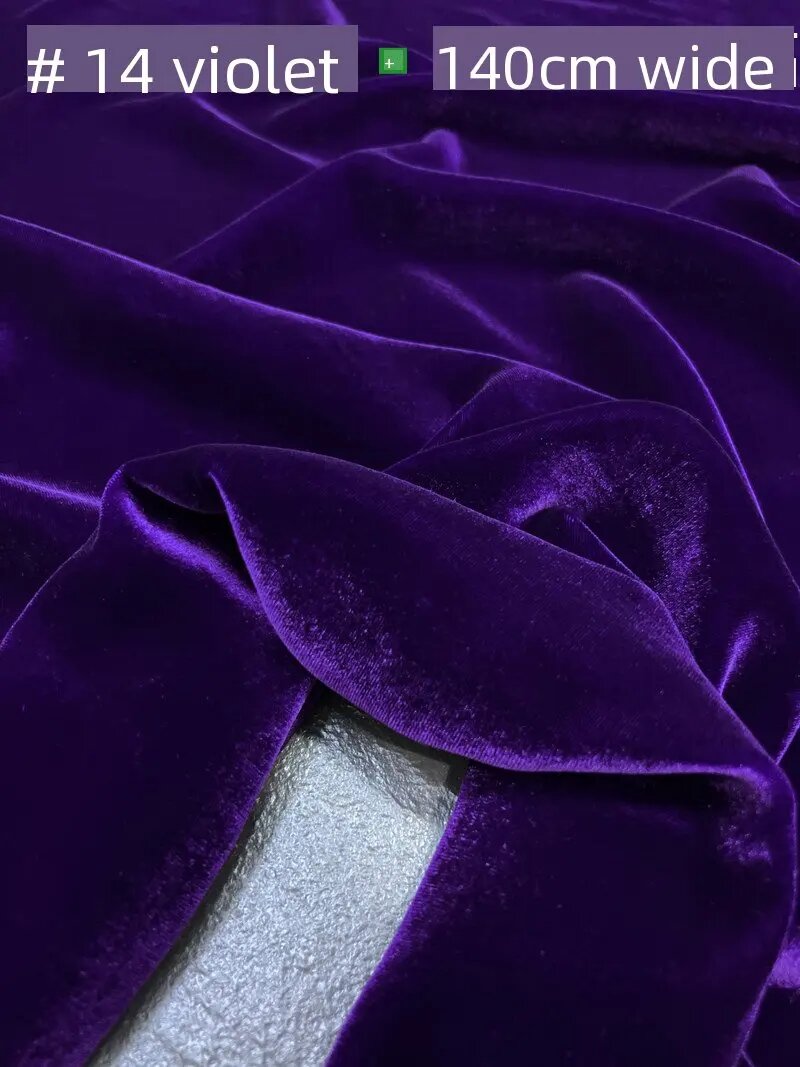 Шелковый бархат 40 цветов Фиолетовый, as picture color, 250cm