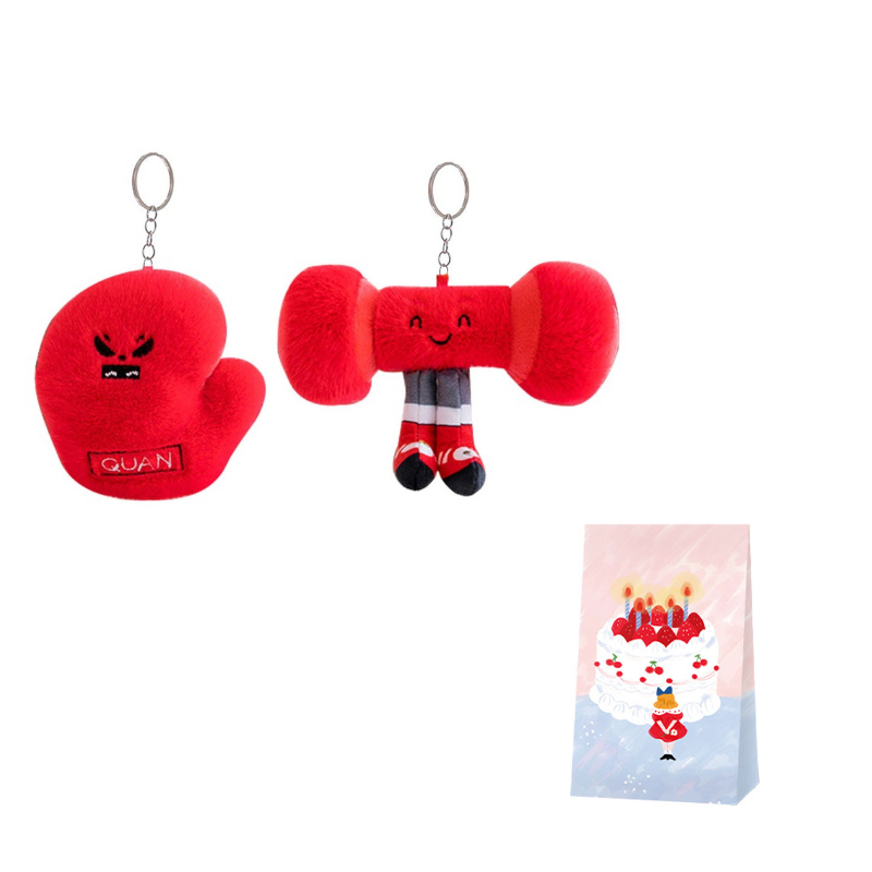 Мультяшная игрушка-талисман унисекс YANGWAWAHEXIAOXIONGTIAOWU, 13CM EU, Boxing Gloves+Barbells