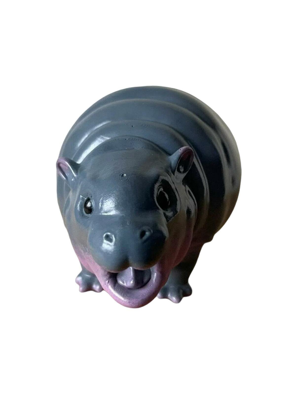 Декоративная миниатюрная фигурка из смолы бегемота, настольный аксессуар для дома и учебы