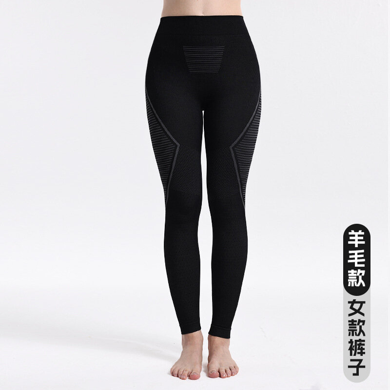 ⭐Осенне-зимняя одежда из мериносовой шерсти, быстросохнущая, мужское лыжное белье, женская компрессионная термофункциональная влагоотводящая одежда для походов и лыж⭐