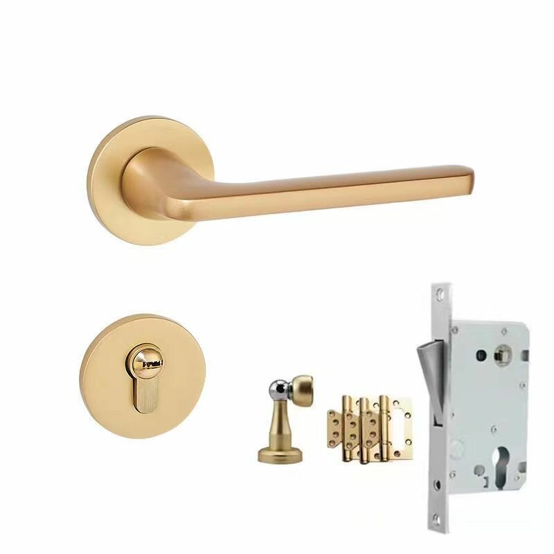 Золотой дверной замок для внутренней спальни, набор дверных замков в американском стиле, магнитный бесшумный дверной замок, ручка для деревянной двери