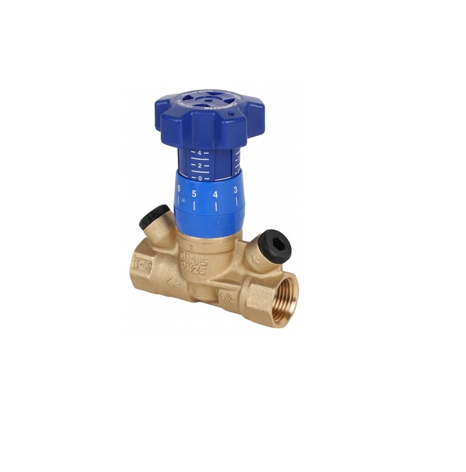 Клапан балансировочный MVI размер 1/2 дюйма, давление PN25, для систем отопления