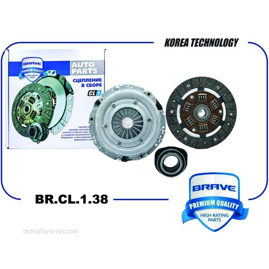 BRAVE BRCL138 Сцепление в сборе [корзина+диск+выжимной] Renault Logan, Sandero 1,4 E7J, D4F