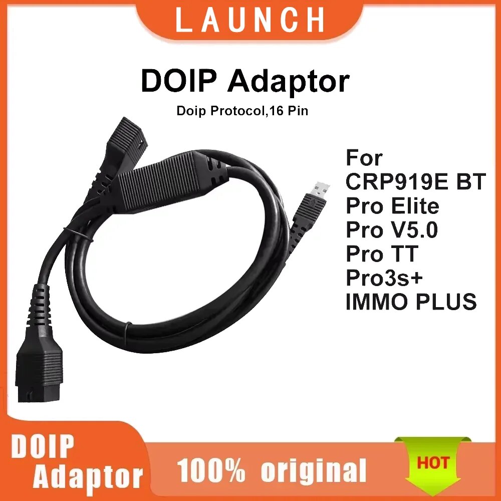 LAUNCH X431 Соединительный кабель DOIP 16-контактный адаптер Поддержка протоколов doip Автомобили для LAUNCH X431PRO V TT ACE DBScar VII CRP919E BT