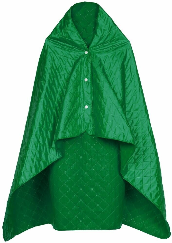 Плед-пончо для пикника SnapCoat, зеленый, 100х140 см, полиэстер, 210D; флис, 220 г/м²
