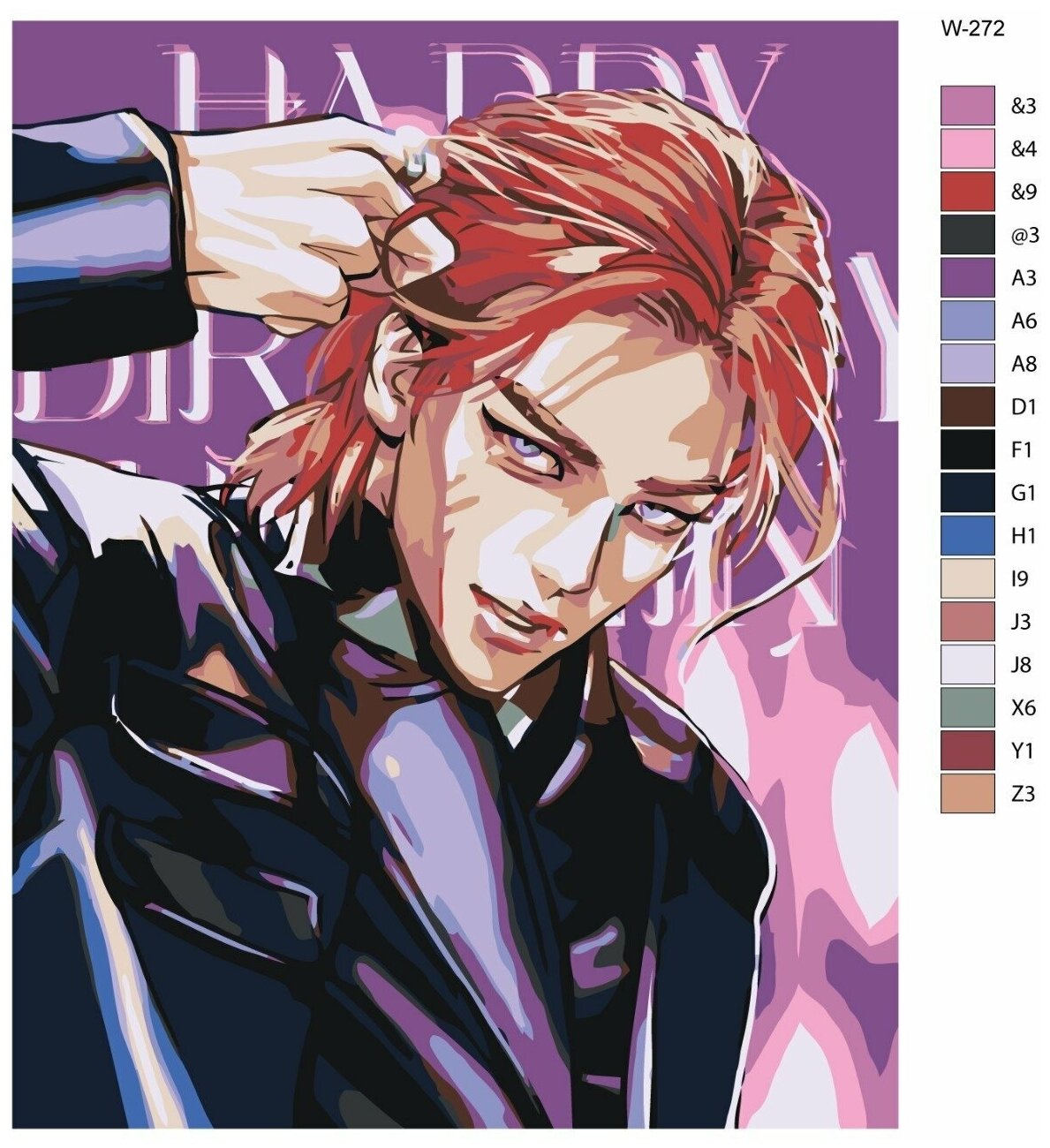 Картина по номерам W-272 "K-pop группа - Stray Kids (Стрей Кидс)" 40х50