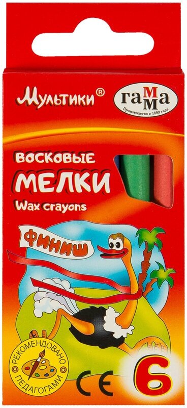 Мелки восковые Гамма Мультики круглые круглые 6цв 2131018_01_28 3+