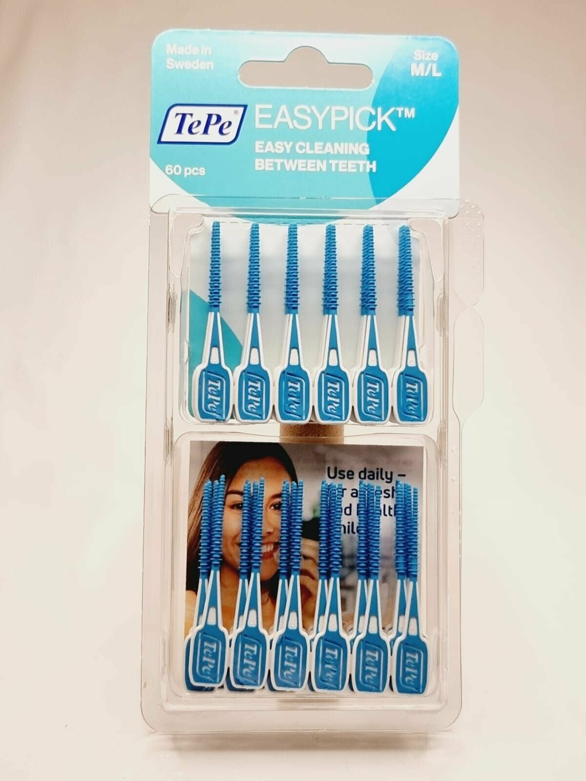 Зубочистки конические TePe EasyPick, размер M/L 60 шт, синие (Швеция)