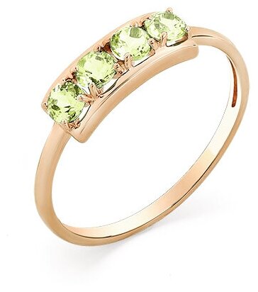 Кольцо, золото, 585 проба, хризолит