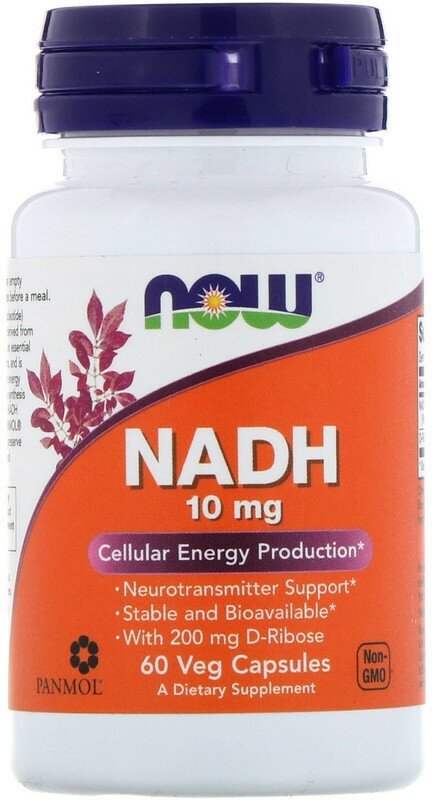 NOW NADH (надн) 10 мг 60 капсул
