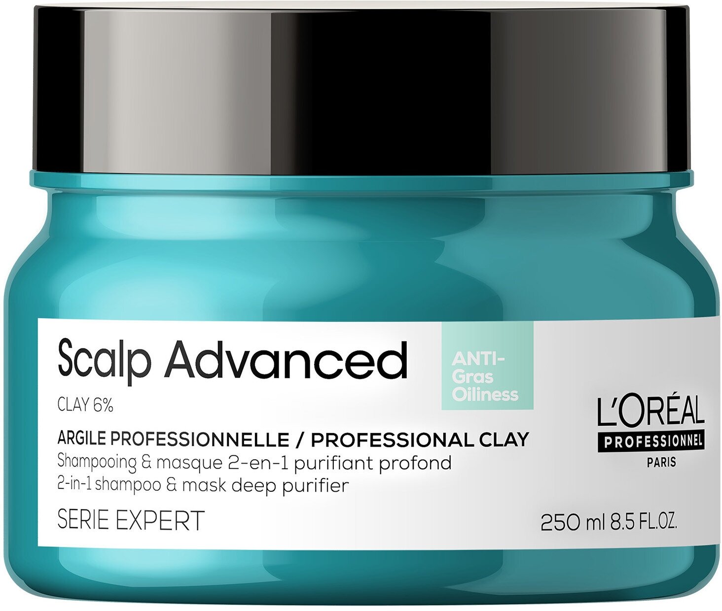 Шампунь-маска 2-в-1 LOREAL PROFESSIONNEL Scalp Advanced для жирной кожи головы, 250 мл