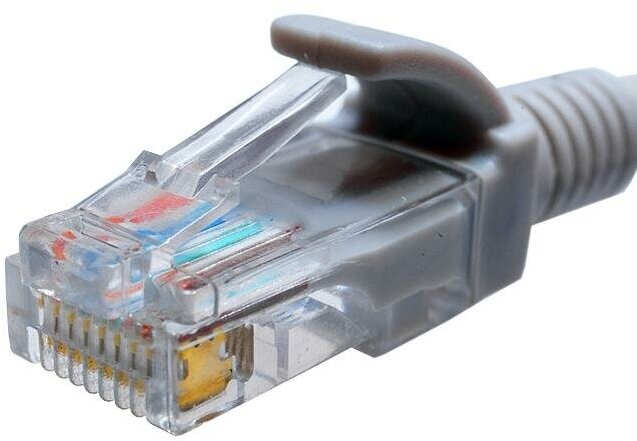 Патч-корд U/UTP кат.5E 4х2х26AWG (7х0.16мм) Cu LSZH сер. 1м SUPRLAN 10-0142