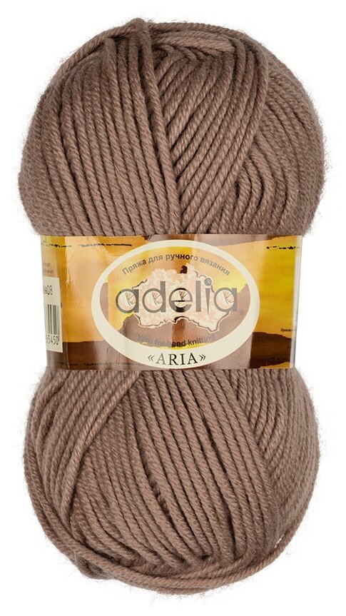 Пряжа ADELIA "ARIA" 100% акрил 100 г 100 м №08 т. бежевый