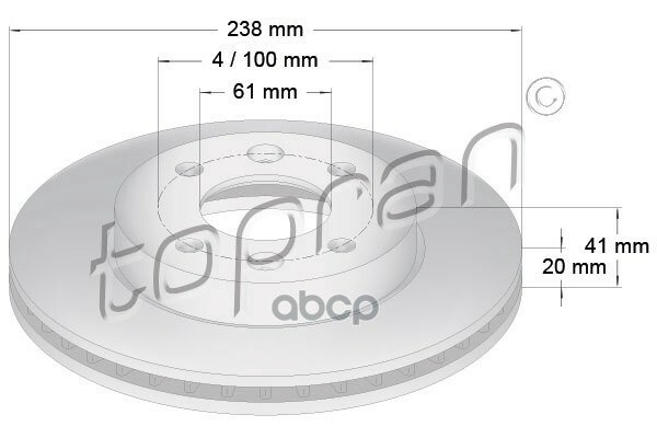 Диск тормозной (замена для HP-700176755) topran арт. 700176001