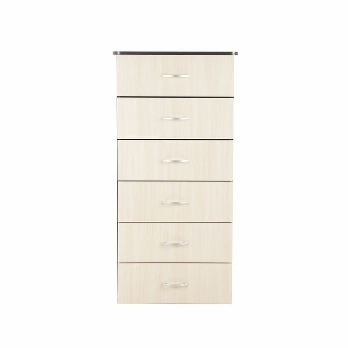 Комод напольный для хранения «Клик Мебель» №5, 600×450×1250 мм, цвет дуб вотан/белый