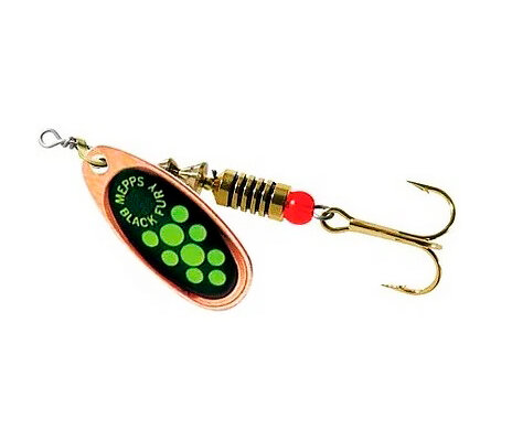 Блесна вращающаяся Mepps BLACK FURY 4, Copper/Chartreuse, комплект из 5 штук