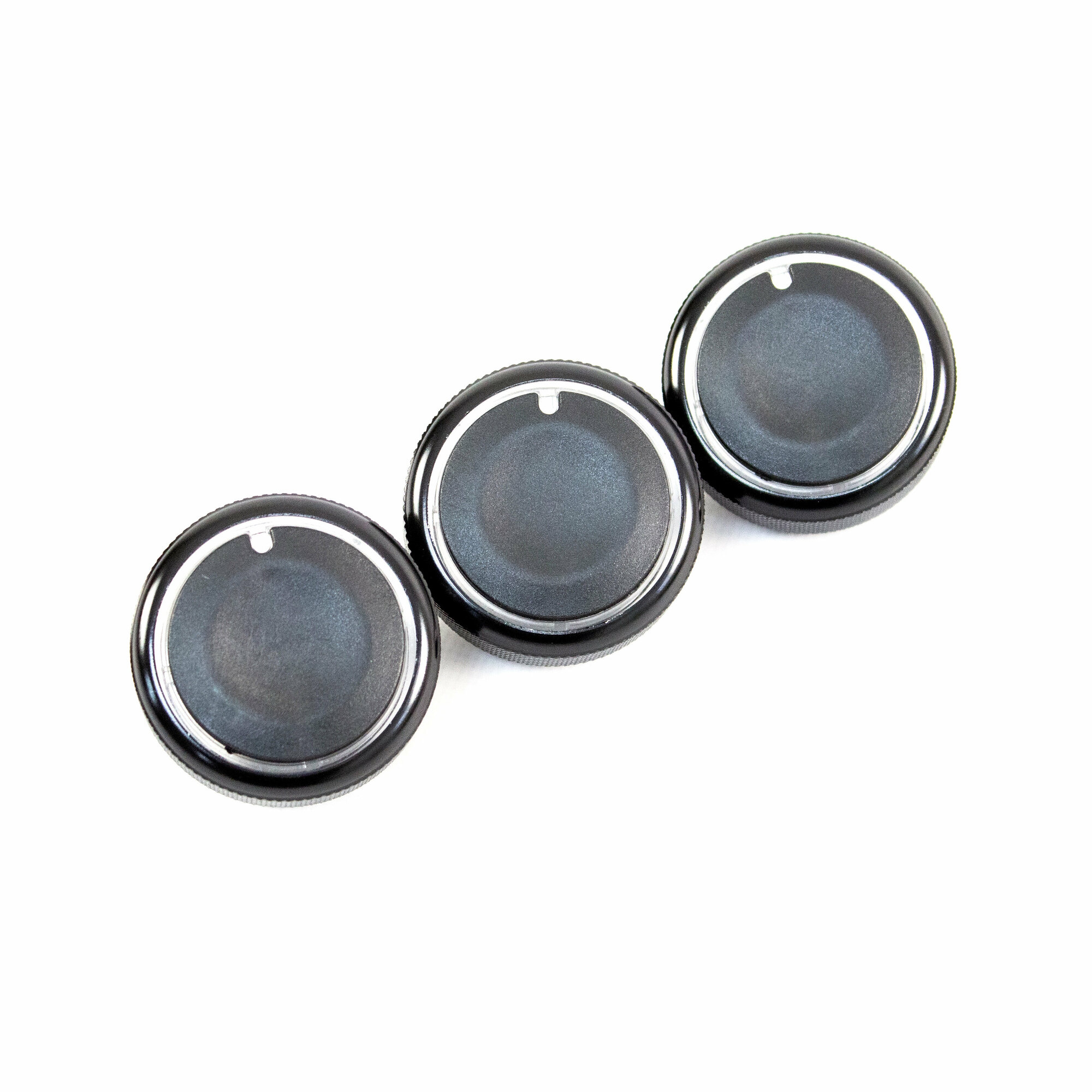 Крутилки печки Нива Шевроле, Niva Travel алюминиевые цвет черный лак комплект 3шт.