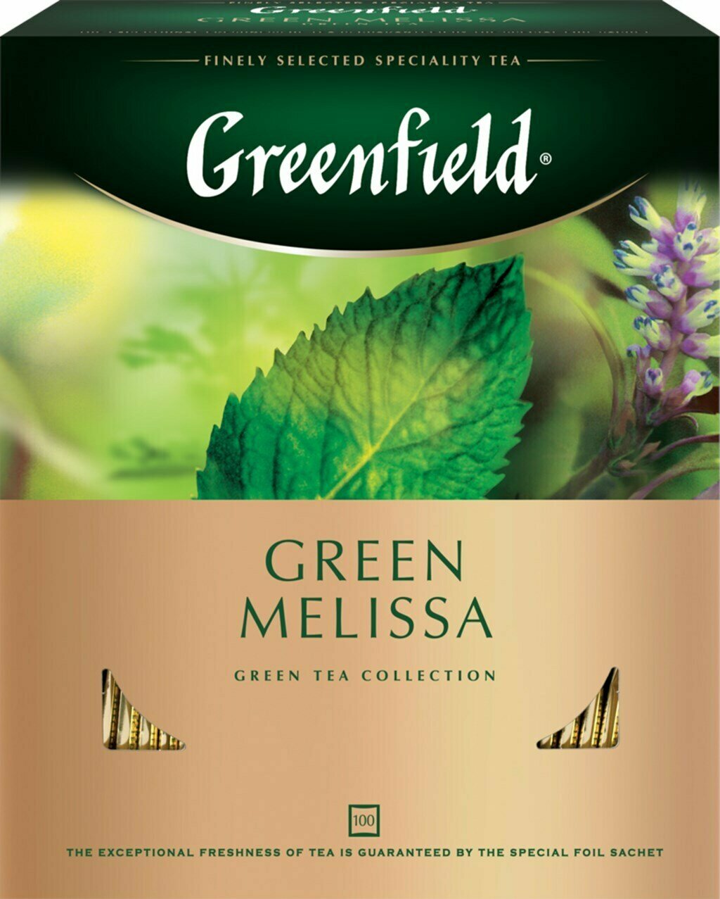 Чай зеленый GREENFIELD Green Melissa, 100пак, 4 шт.