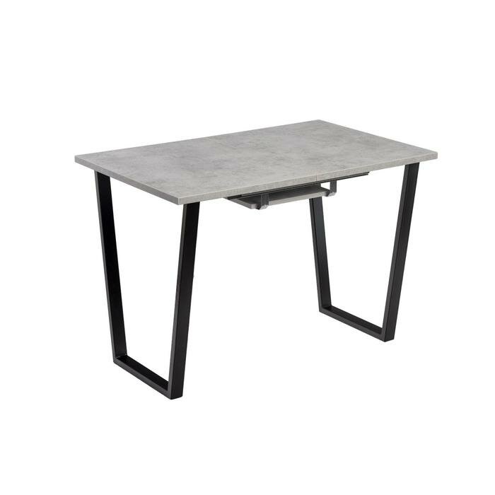 Стол «Атлант – 12», 1300(1800)×800×750 мм, цвет бетон чикаго светлый/опора чёрный