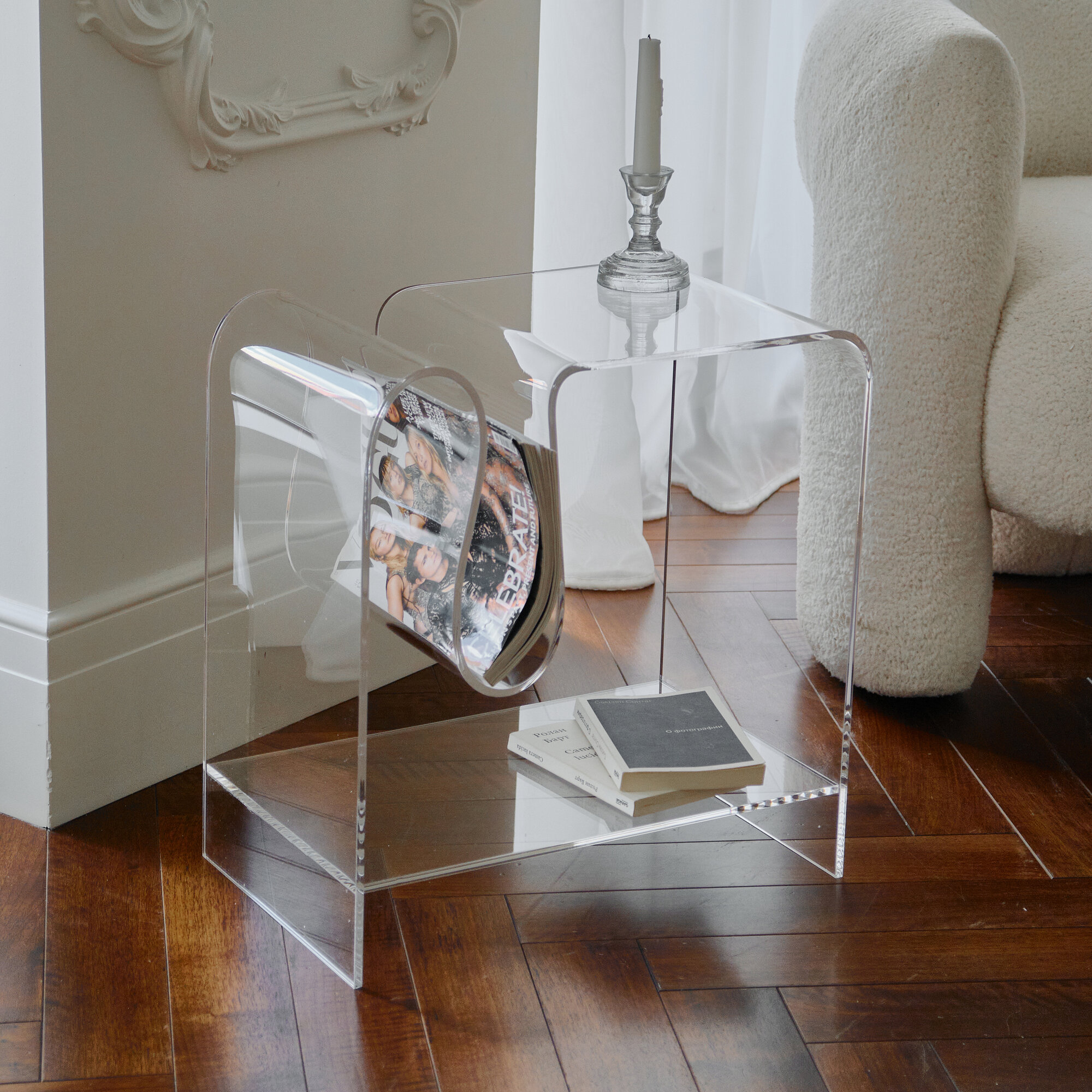 Стол акриловый из оргстекла прозрачный журнальный Hight Wave 51x54x30