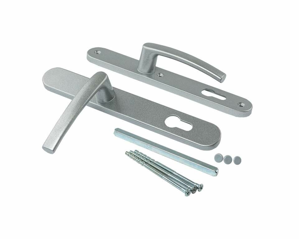 Гарнитур нажимной с подпружиниванием Mezut 35/92 (3 винта) серебро