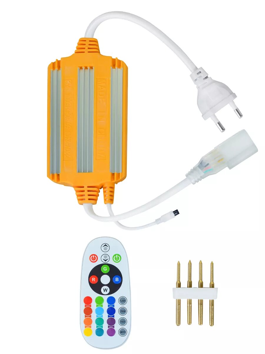 Контроллер неоновой ленты RGB питание от сети, пульт дистанционного управления