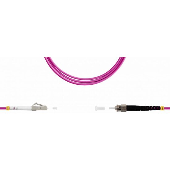Патч-корд оптический Toplan , симплексный, LC/PC-ST/PC, MM 50/125 (OM4), 3 м, LSZH