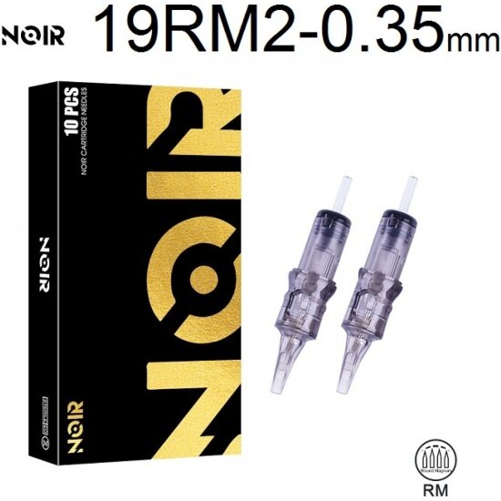 Тату картридж Noir Round Magnum 19 - 0,35 мм Long Taper (10 шт/уп) N1219RM