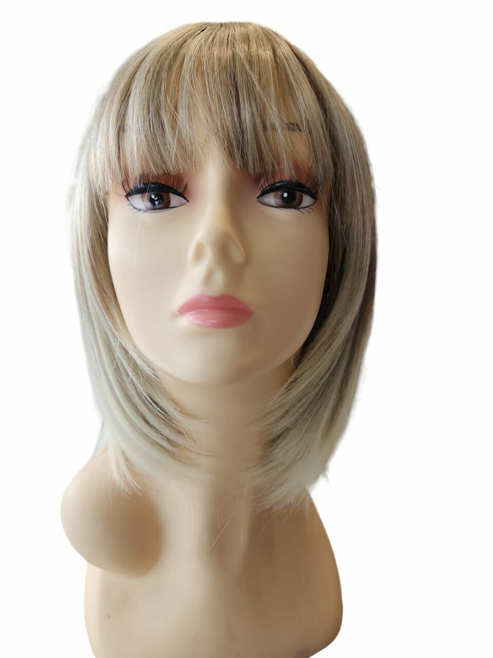 Парик Калина, удлиненная стрижка, цвет пепельный, концы серые