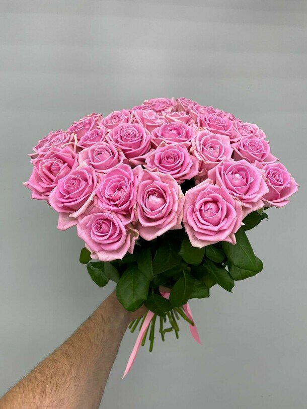 Букет Well Flowers "Свежий", 31 Роза, Круглый, XXL, Высота 50 см, букет свежих цветов