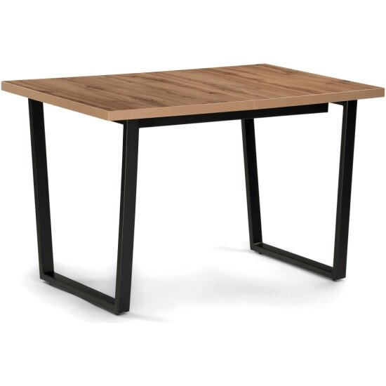 Стол обеденный Woodville раскладной Лота Лофт 120 25 мм дуб делано темный / матовый черный
