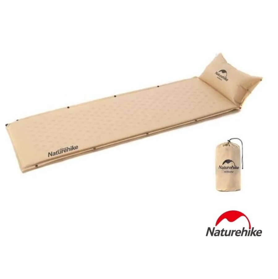 Коврик самонадувающийся с подушкой Naturehike, 296х65х2.5см, желтый