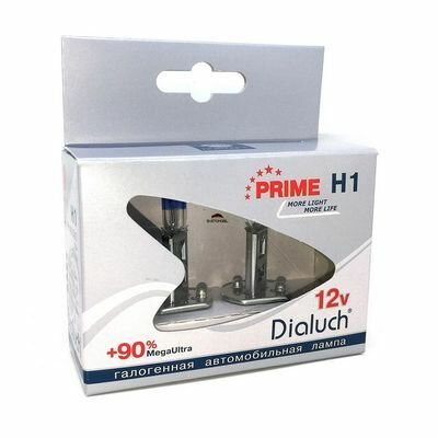 Лампы H1 12V 55W +60% Р14,5s Диалуч PRIME Корея ЛЧ126PR-2BR