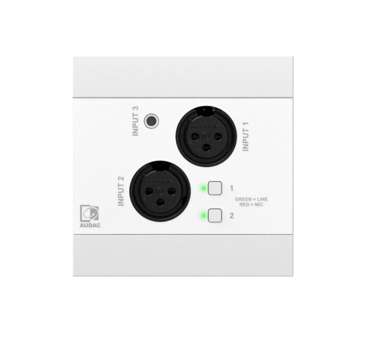 AUDAC NWP320/W Networked audio input panel - 2 x XLR + 3.5 mm jack + BT (4 CH) White version